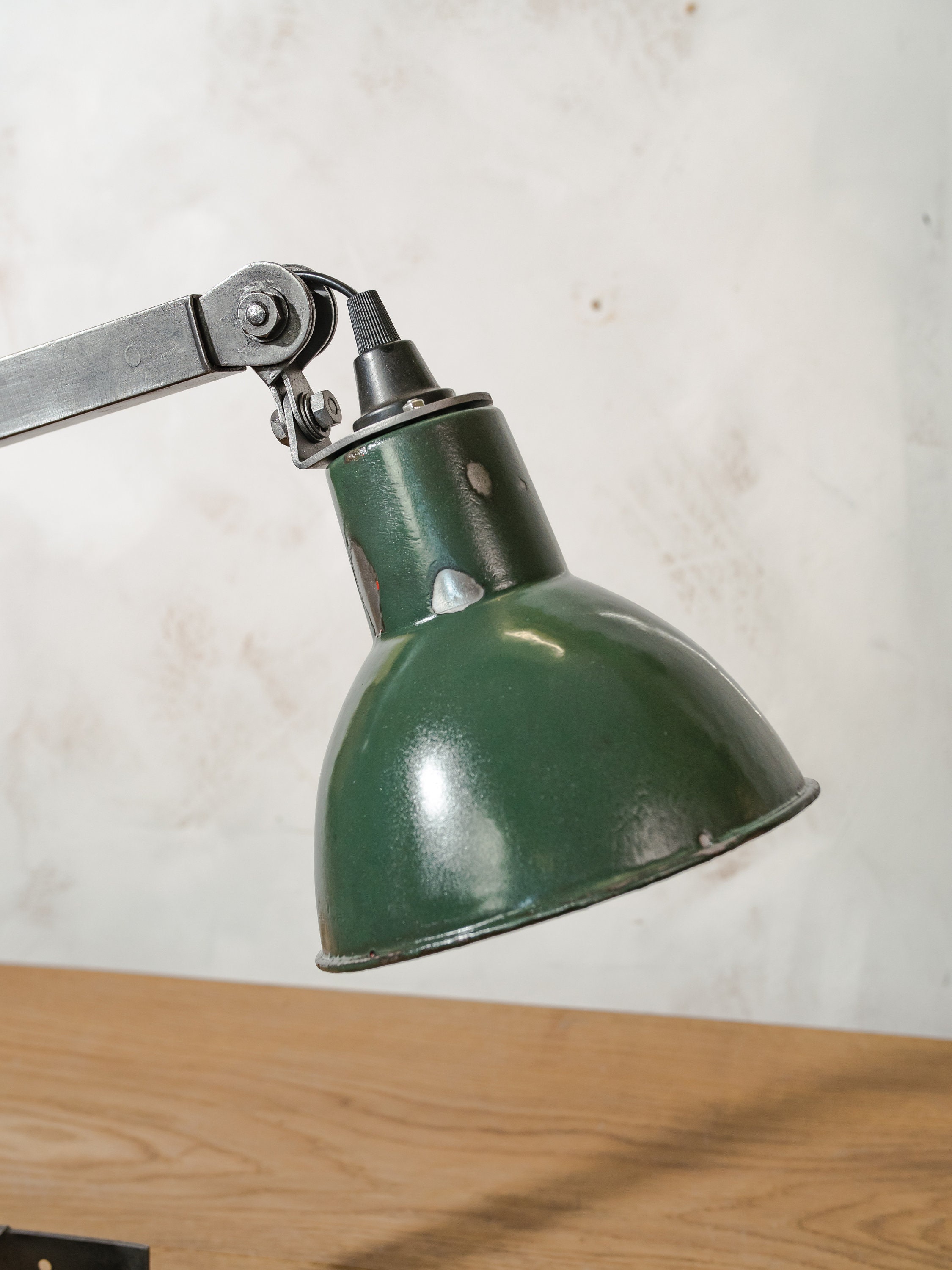 Vintage Industrial Machine Lamp by EDL England, Gray 1950s 2 Arm ...