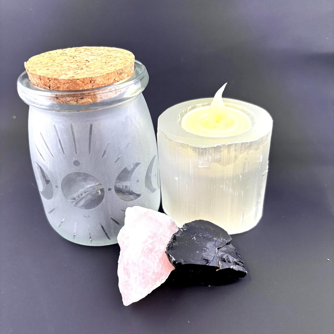 Moon Jar Gift Set | Moon Water Jar | Moon Phase With Cork | Moon ...