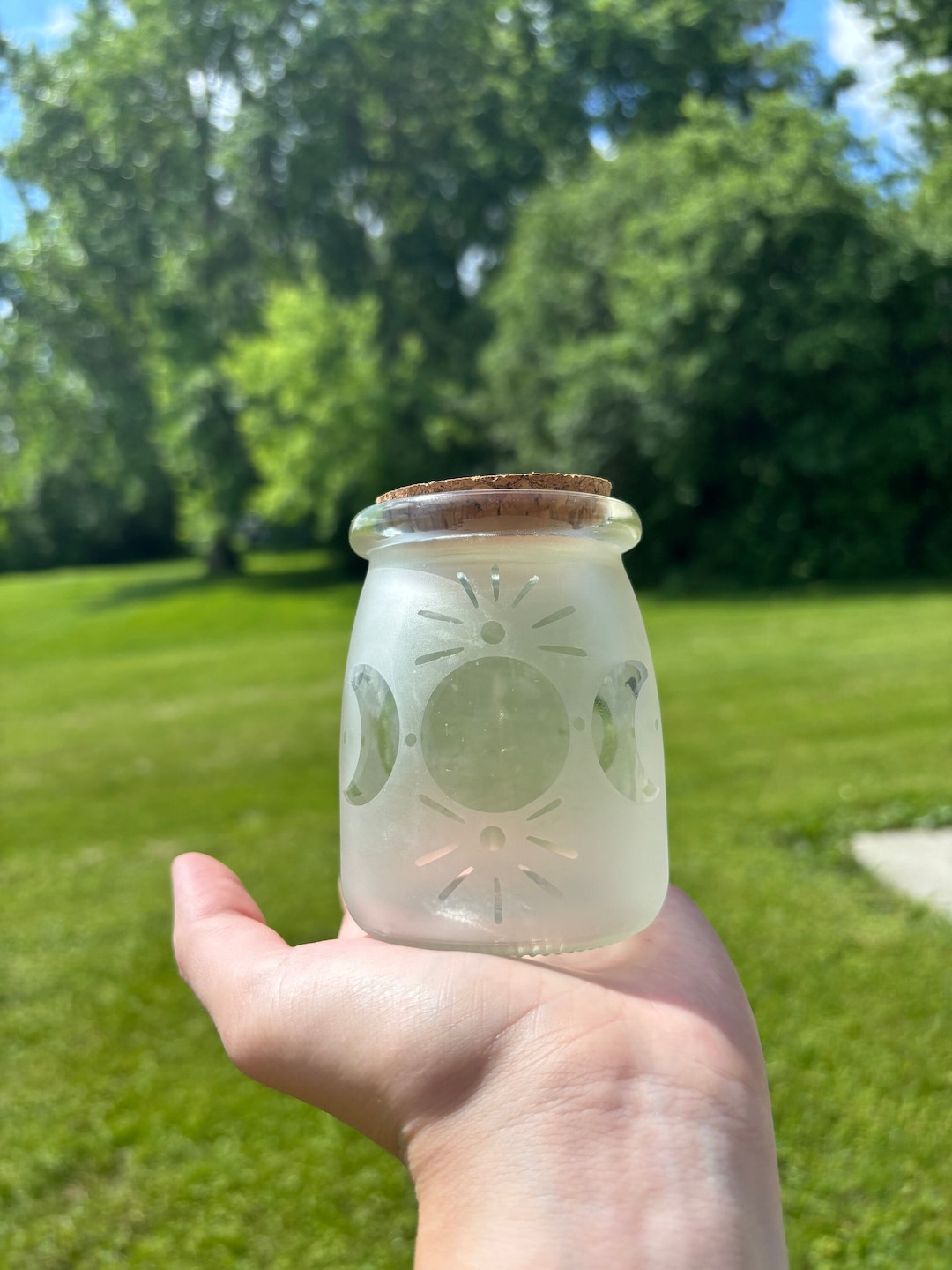 Moon Jar | Moon Water Jar | Moon Phase With Cork | Full Moon | Dark ...