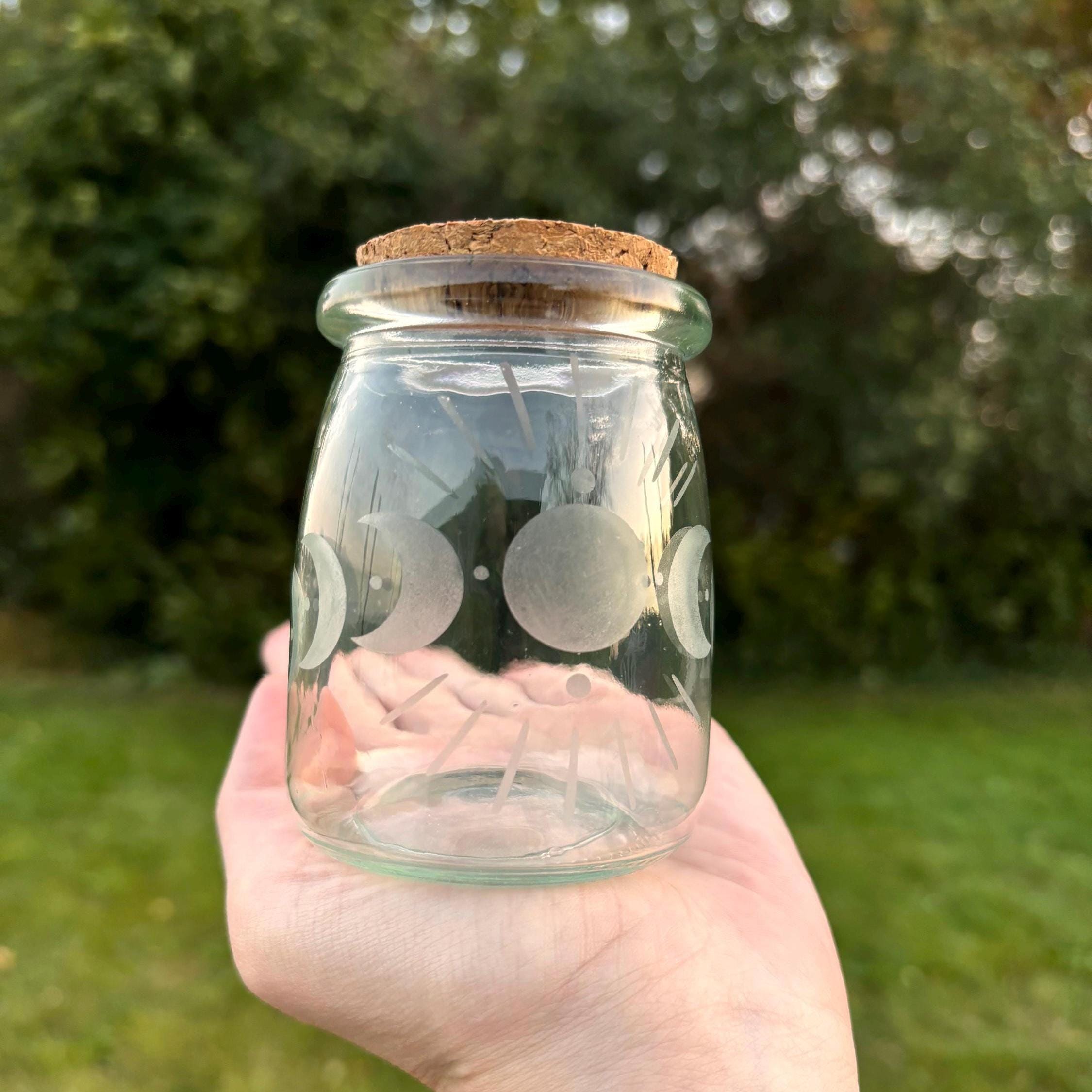 Moon Jar | Moon Water Jar | Moon Phase With Cork | Full Moon | Dark ...