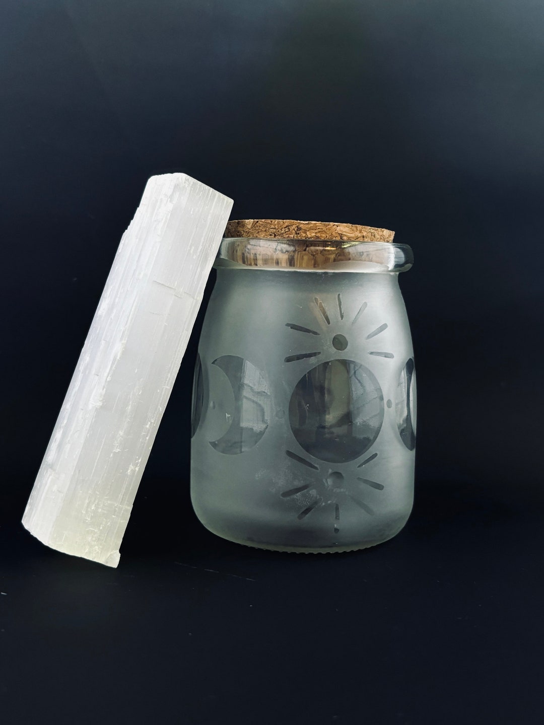 Moon Phases Jar With Crystal | Witchcraft Decanter | Full Moon Ritual ...