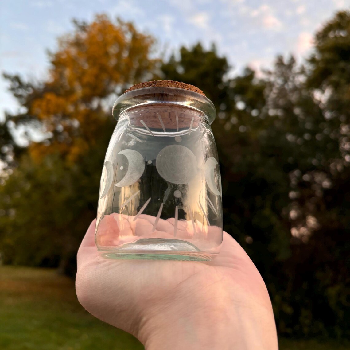 Moon Jar | Moon Water Jar | Moon Phase With Cork | Full Moon | Dark ...