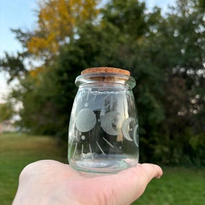Moon Jar | Moon Water Jar | Moon Phase With Cork | Full Moon | Dark ...
