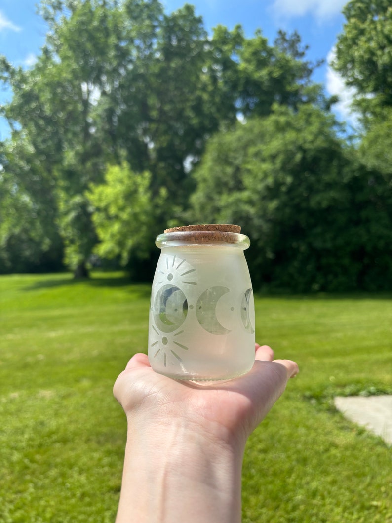 Moon Jar | Moon Water Jar | Moon Phase With Cork | Full Moon | Dark ...