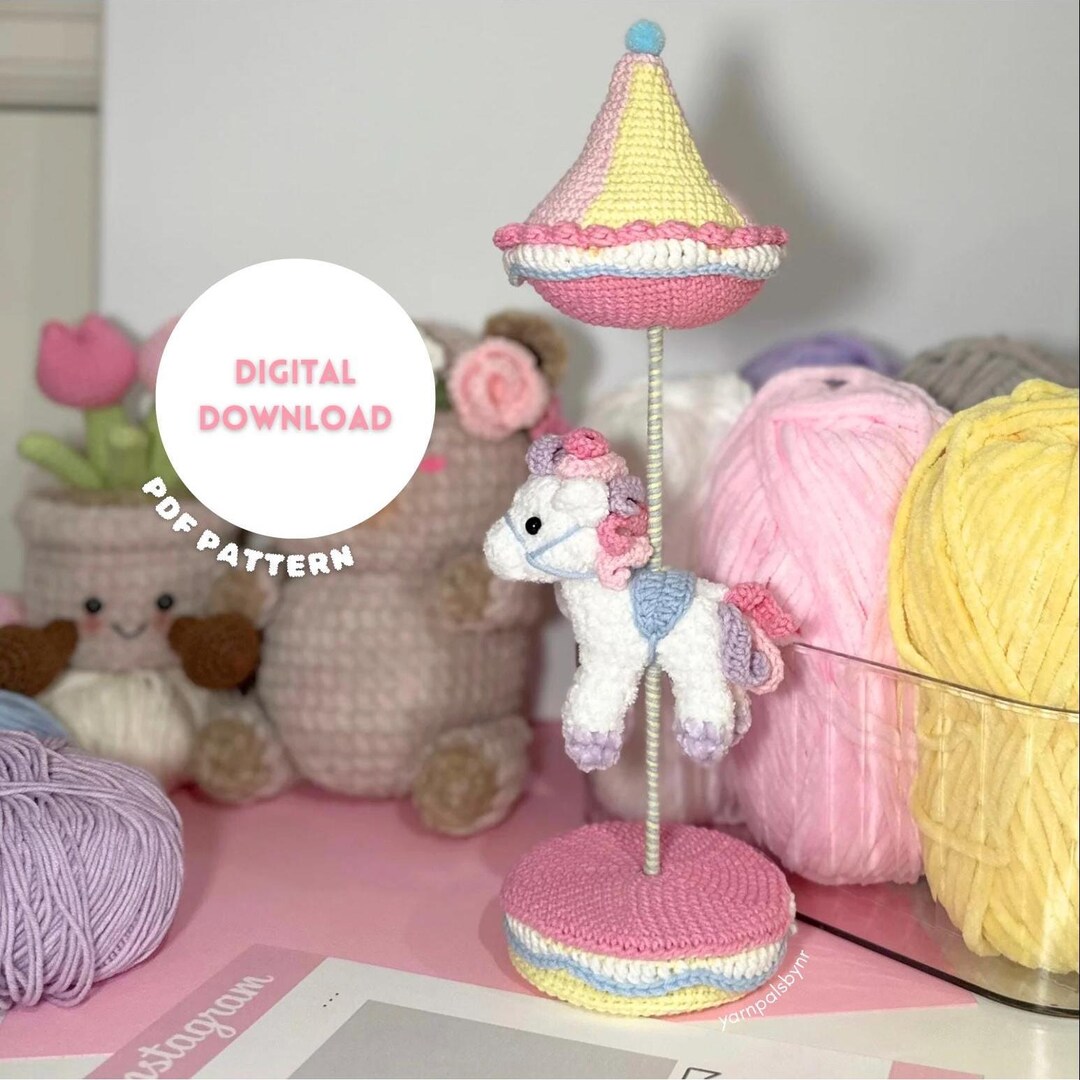 Cute Horse Carousel Crochet Patterm, Horse Amigurumi, Cute Amigurumi ...