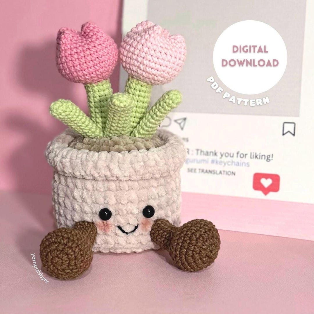 Flowerpot Crochet Pattern, Jellycat Inspired Crochet, Tulip Crochet ...