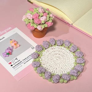Rose Coaster Crochet Pattern: Floral Spring Decor (PDF Pattern) - Etsy