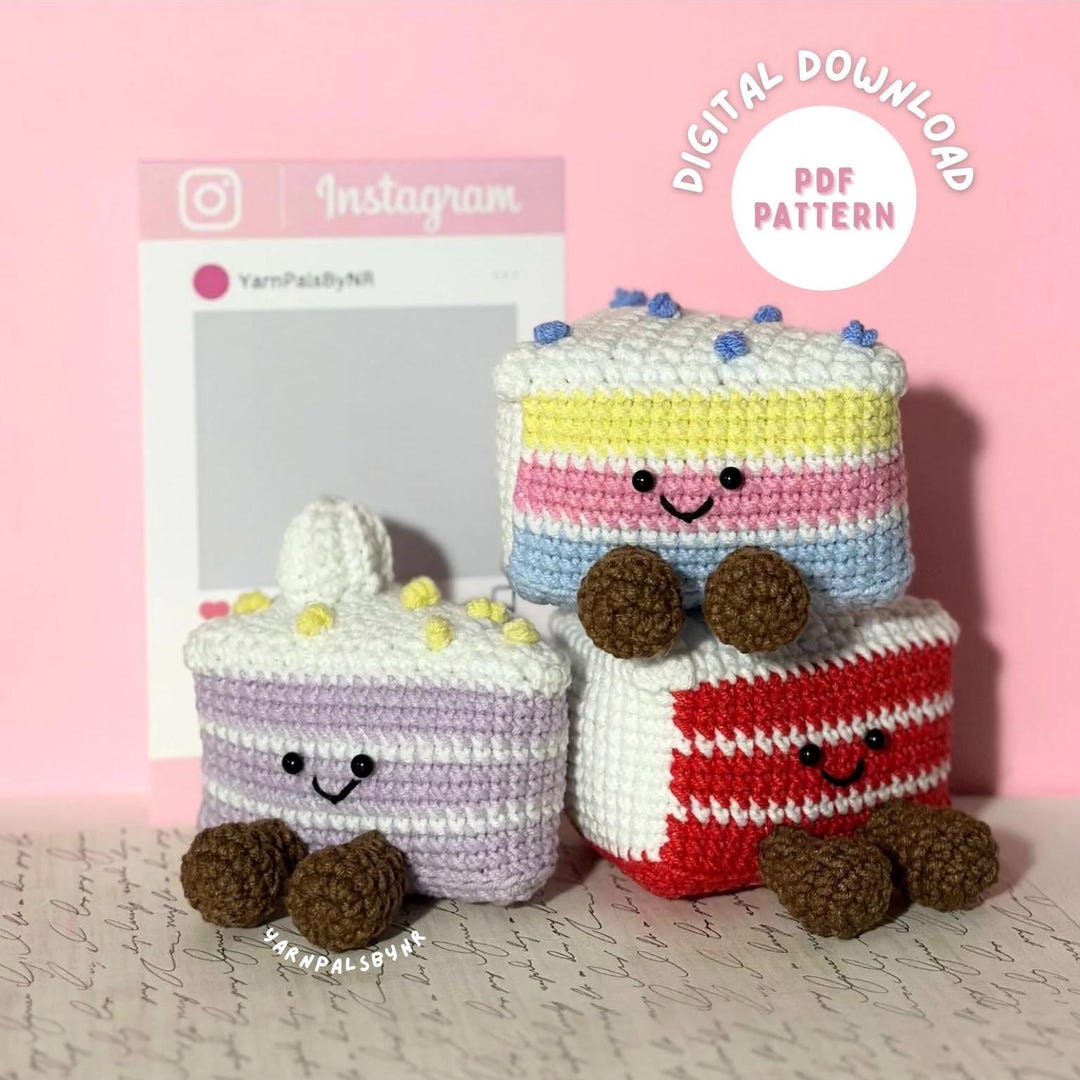 Cake Crochet Pattern, Cake Slice Amigurumi, Dessert Crochet Pattern ...