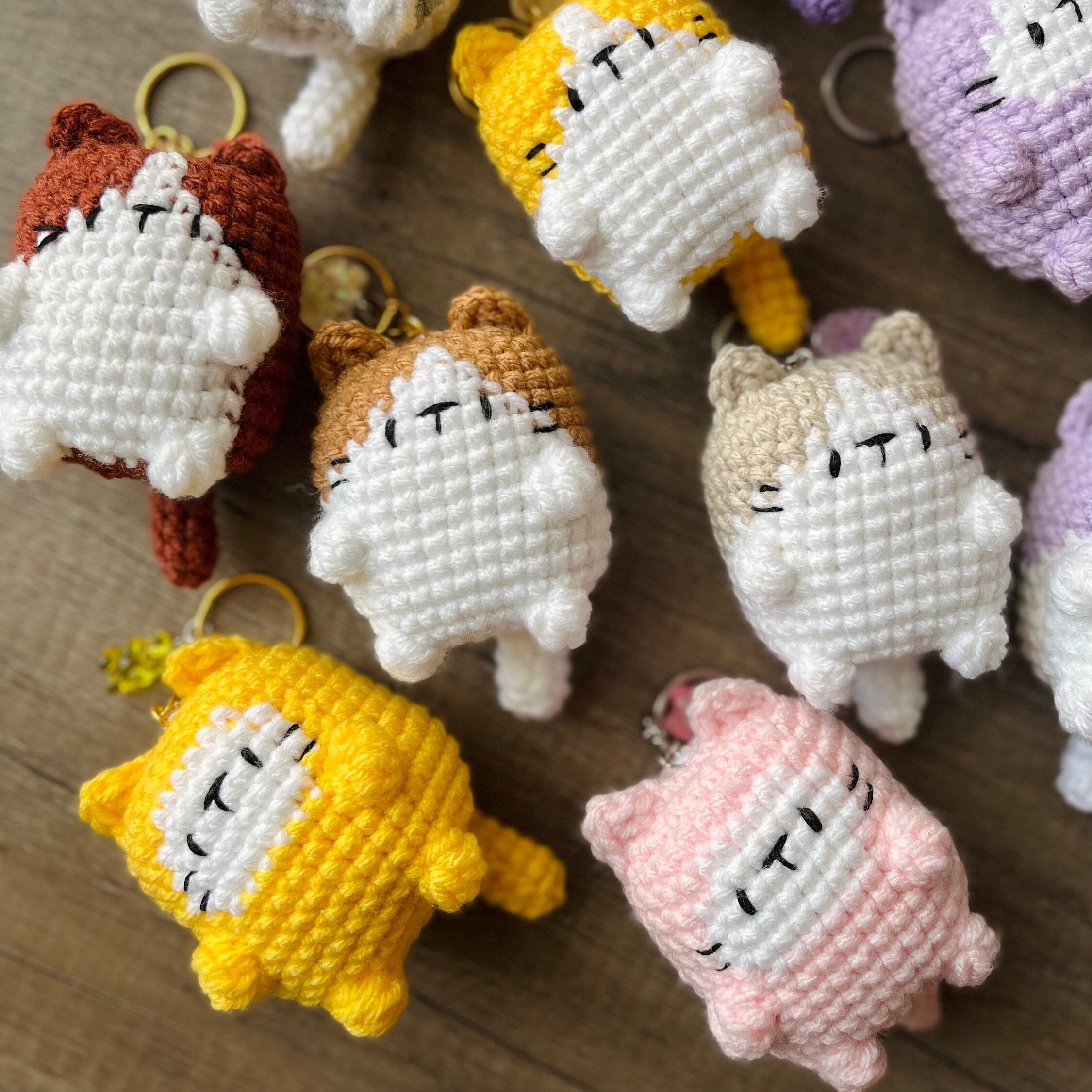 Crochet Cat Keychain Amigurumi Cute Keychain Cat Accessory - Etsy