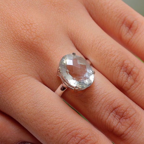 Clear Stone Ring - Etsy