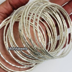 Sterling Silver Bangles, Hammered Bangles, Stackable Bangles, 925 Silver Bangle for Her ...