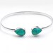 Turquoise Bangle, Two Stone Bangle, Women Bangle, 925 Silver Bangle ...