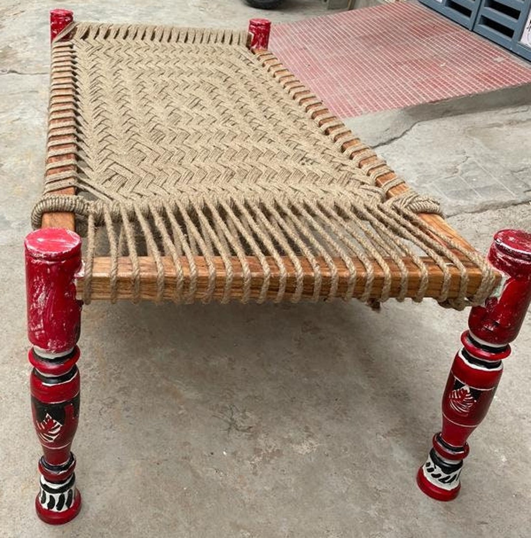 Traditional Indian Charpai Amaltas Jute & Textile Charpai - Etsy