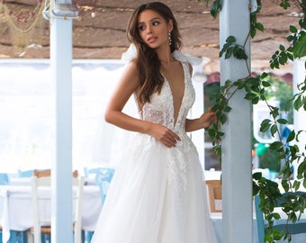 Front Split Wedding Dress - Etsy