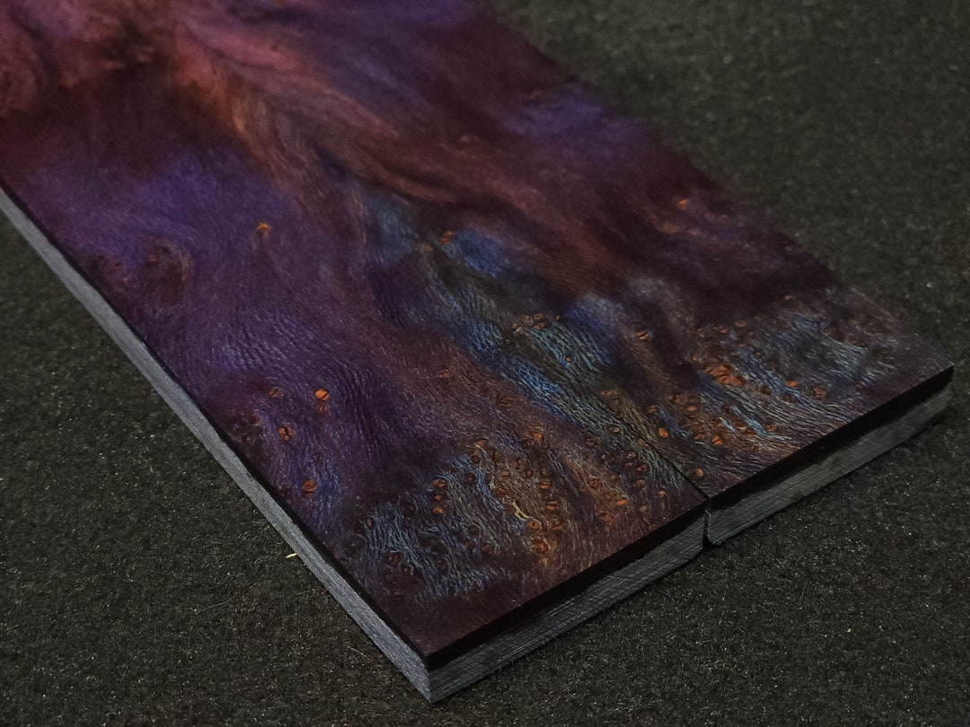 Stabilized Wood Knife Scales Triple Dye Sycamore Burl Wood, Handle ...