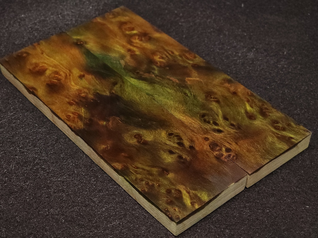 Stabilized Wood Knife Scales Double Dye Redwood Burl Wood, Handle ...