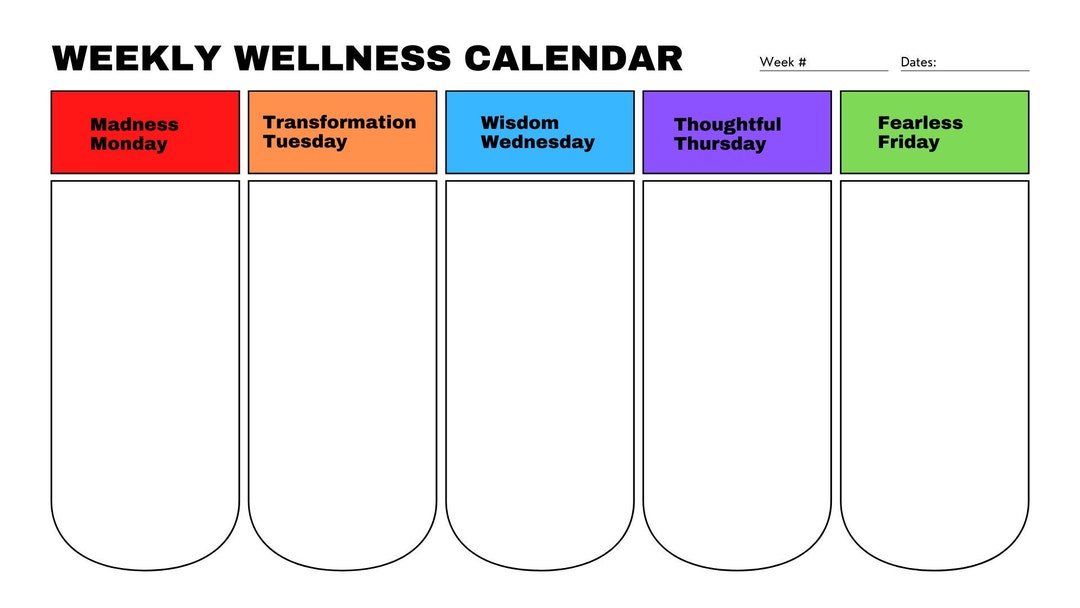 Weekly Wellness Planner - Etsy
