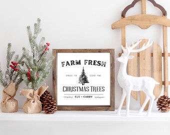 Farm Fresh Christmas Tree Decal | Etsy