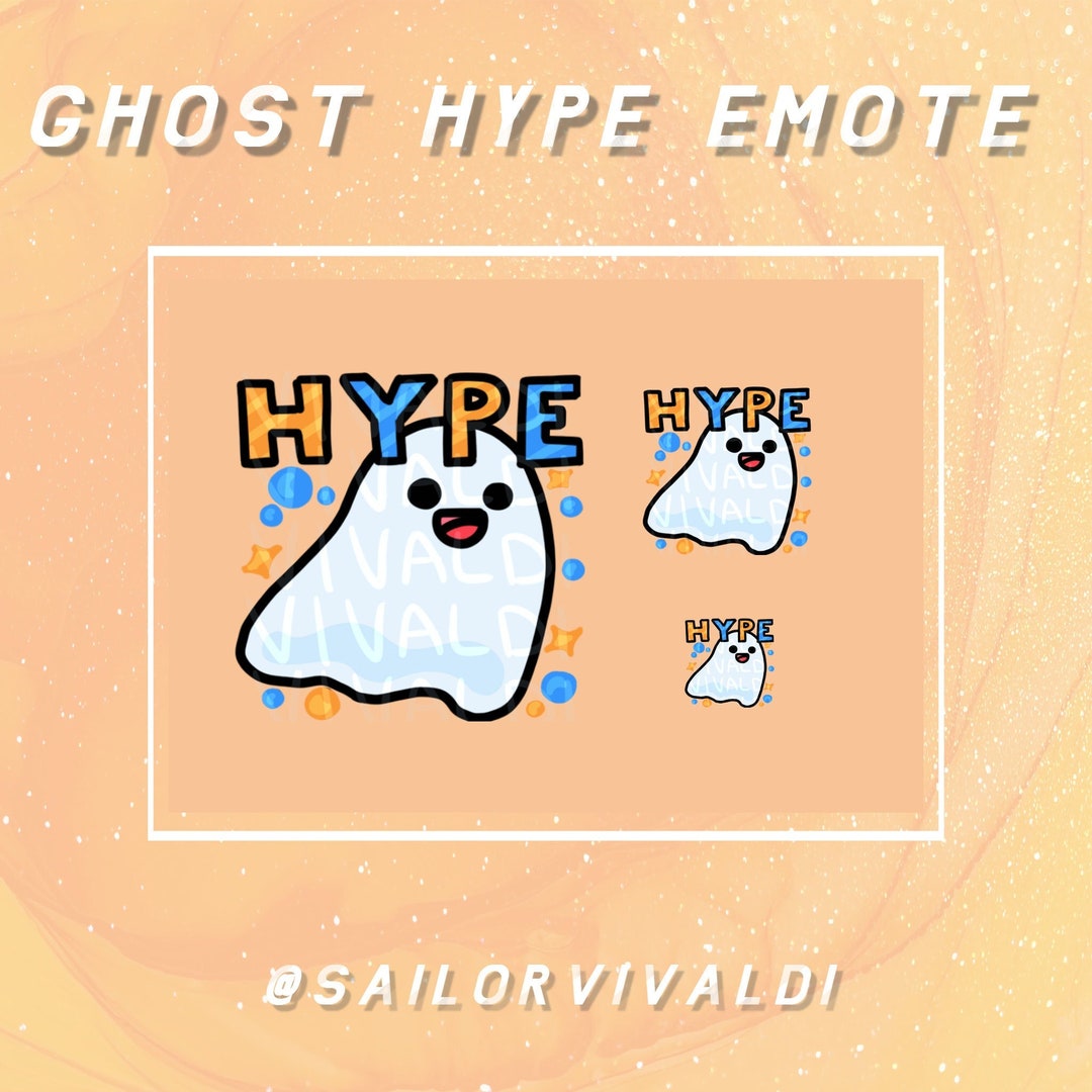 Ghost Hype EMOTE (112, 56, 28)- Twitch Emote Halloween Ghost - Streamer ...