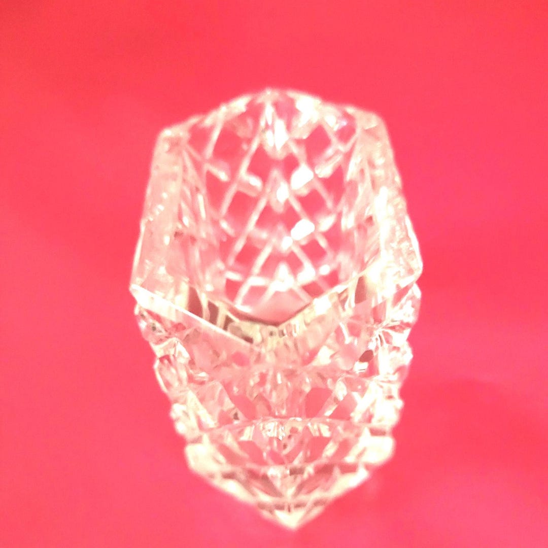 Crystal Hexagon Toothpick Holder: Diamond Cut Glass - Etsy