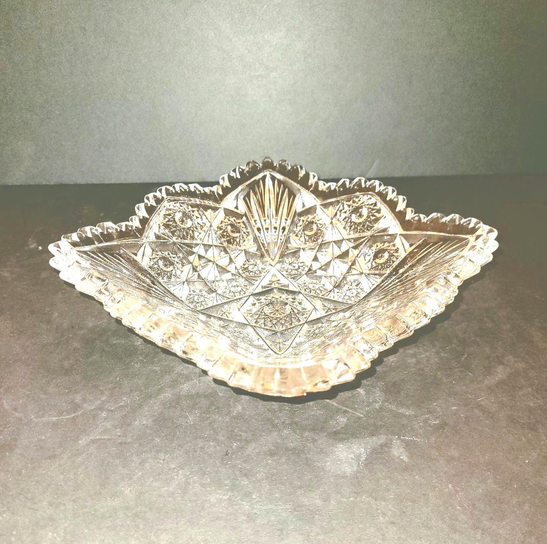 Imperial Glass Co. Antique Square Sawtooth Candy Bowl/ Dish. - Etsy