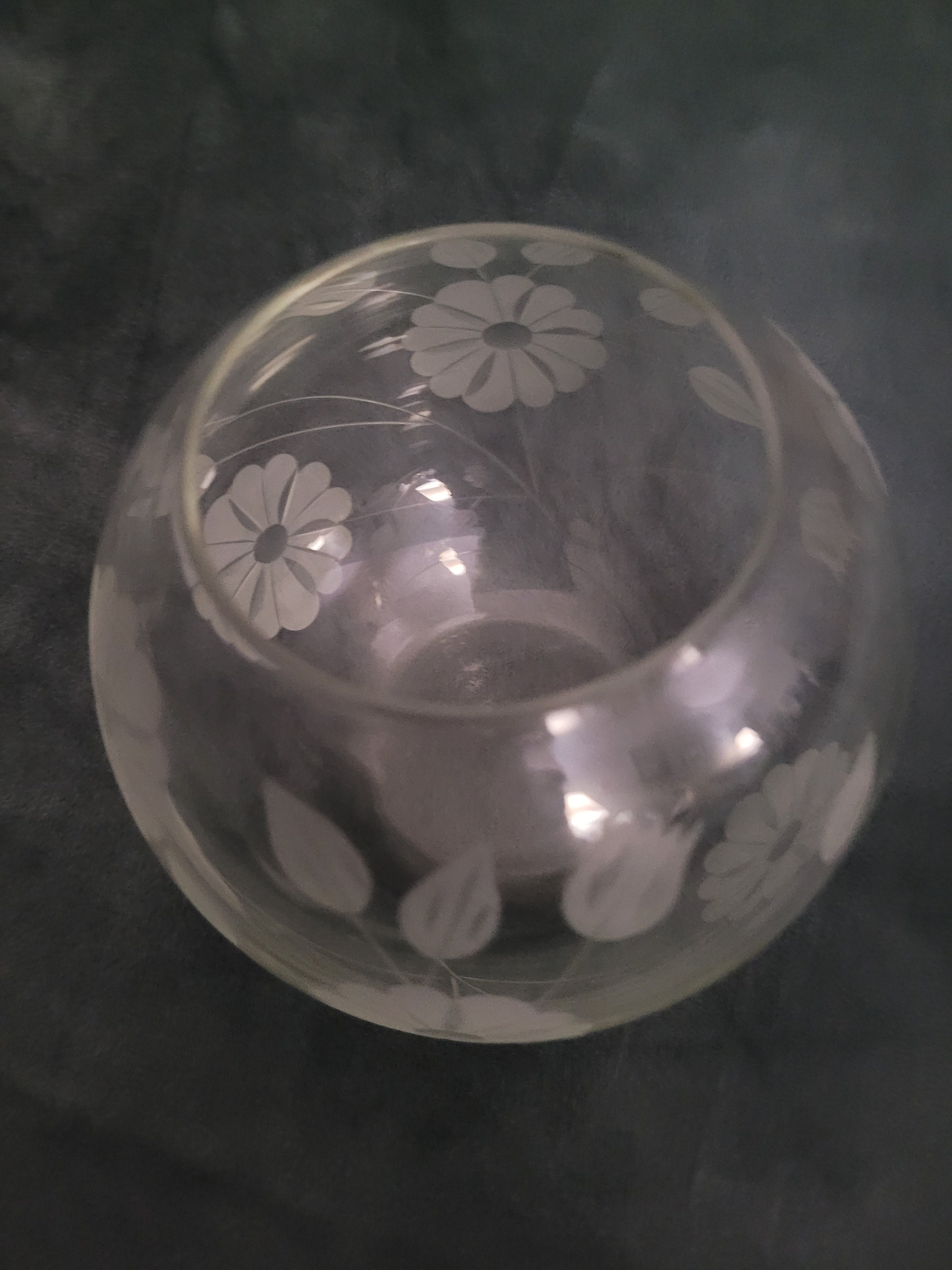 Etched/frosted Clear Glass Sphere Vase - Etsy