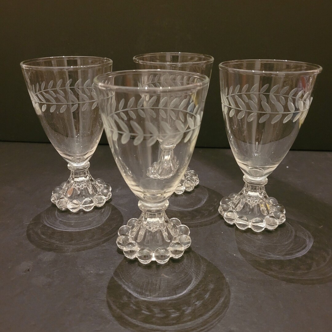 4 Anchor Hocking Etched (laurel) Boopie Juice Glasses - Etsy