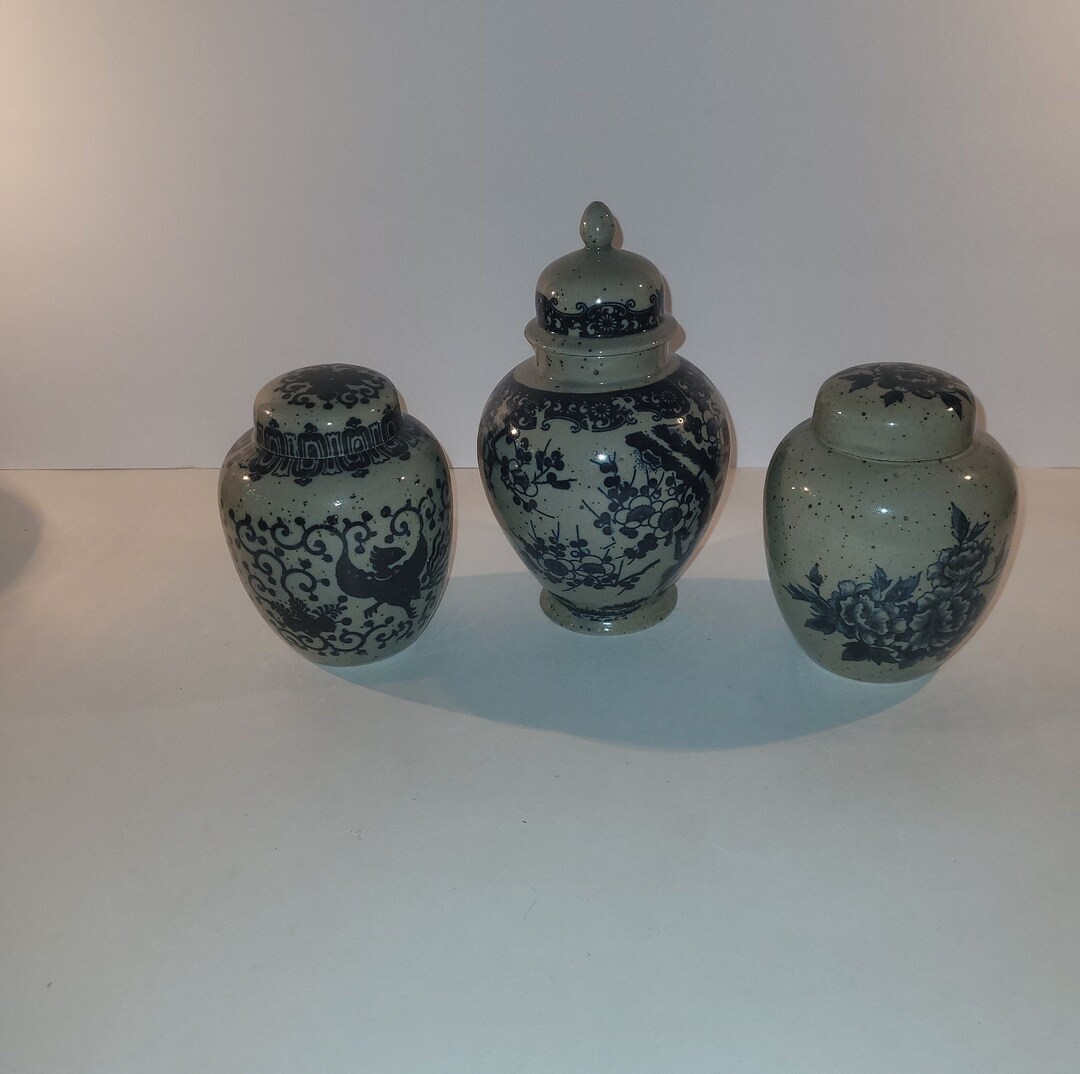Asian Ginger Jar Set of 3 - Etsy