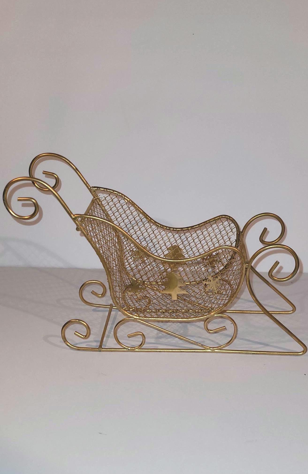 2 Gold Table Top Sleigh Decor - Etsy