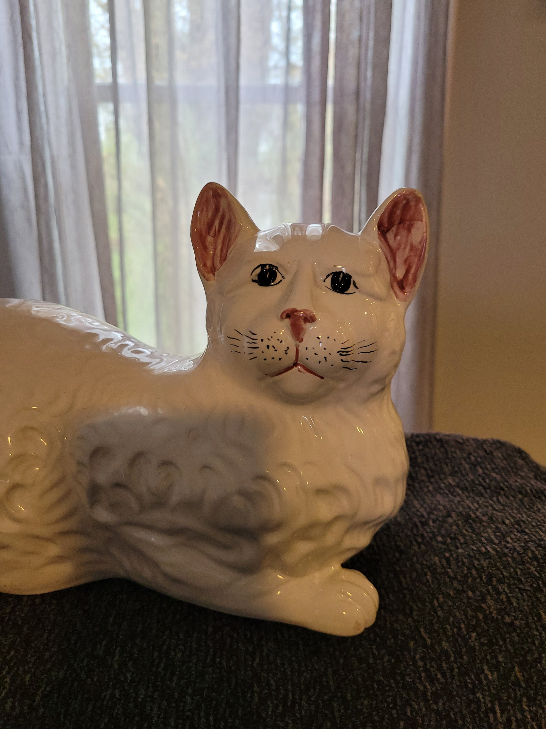 13 Long Vintage White Cat Statue - Etsy