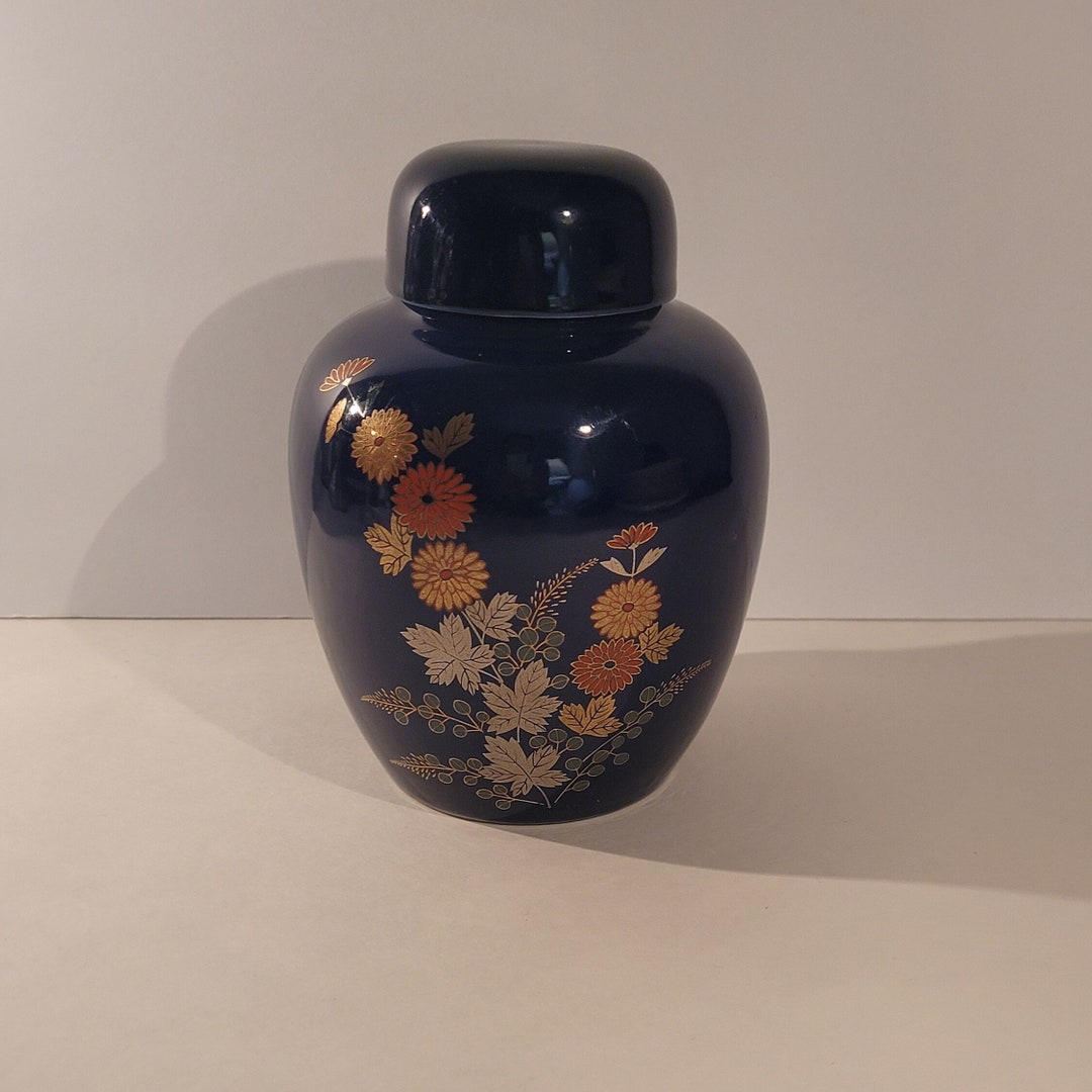 Cobalt Blue Ginger Jar With Lid 6 Tall - Etsy