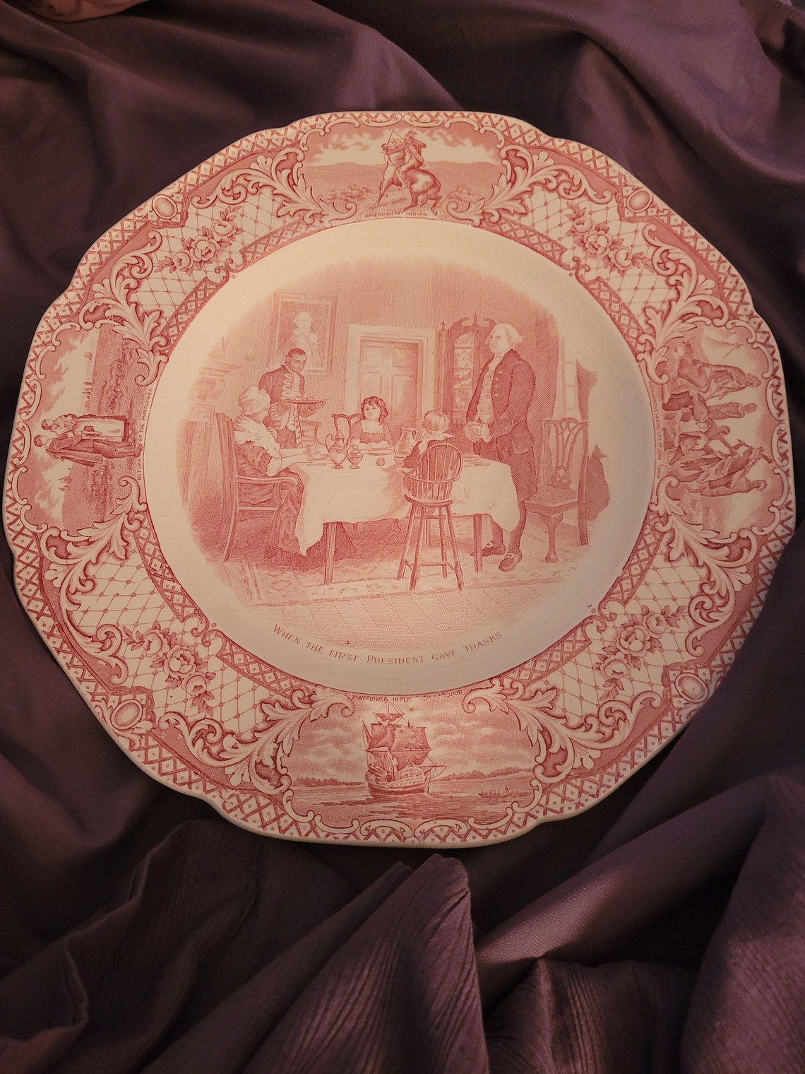 Crown Ducal Dinner Plate. when the First President Gaves Thanks - Etsy