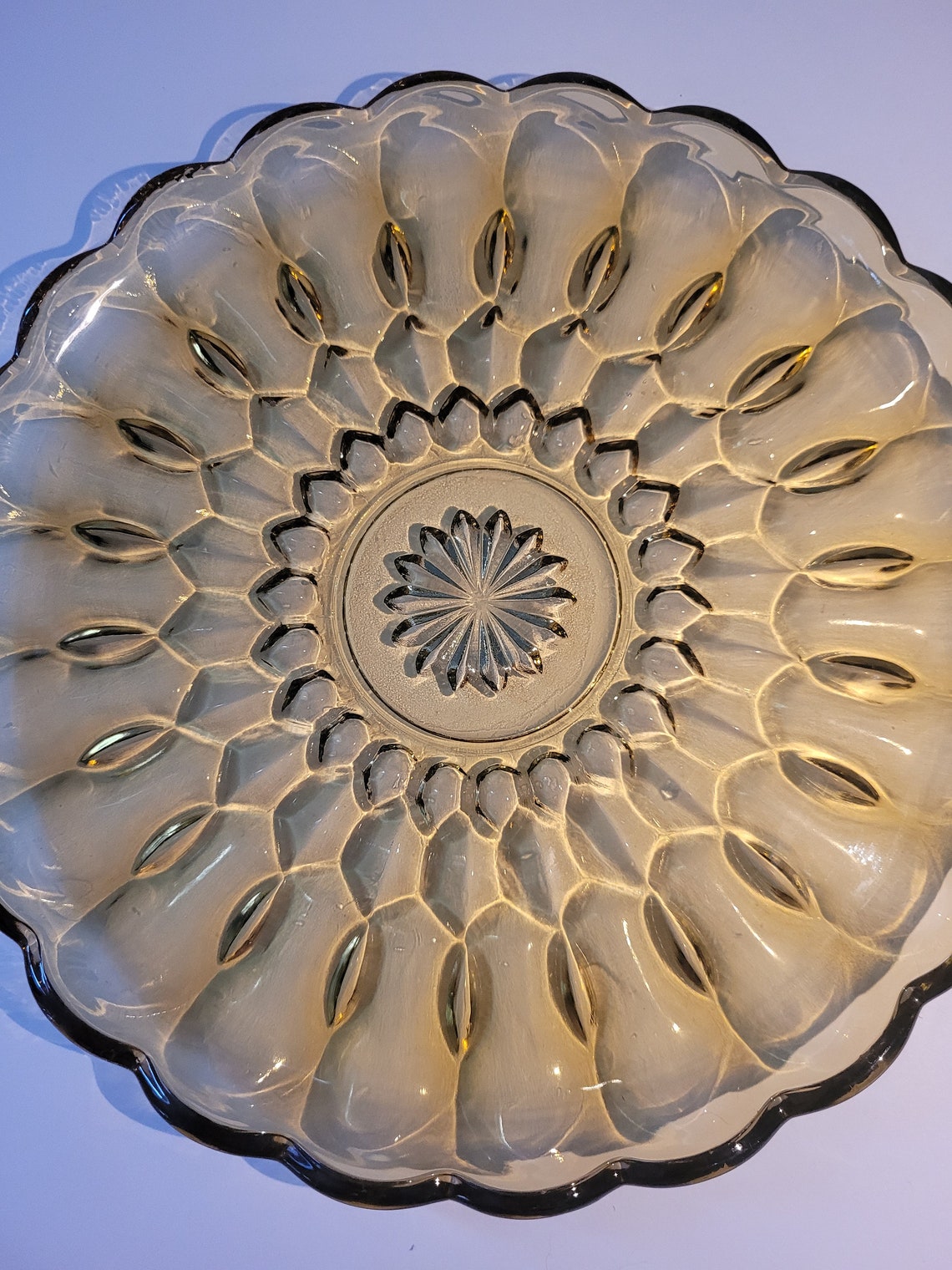 Anchor Hocking Vintage Amber Platter Fairfield Pattern - Etsy