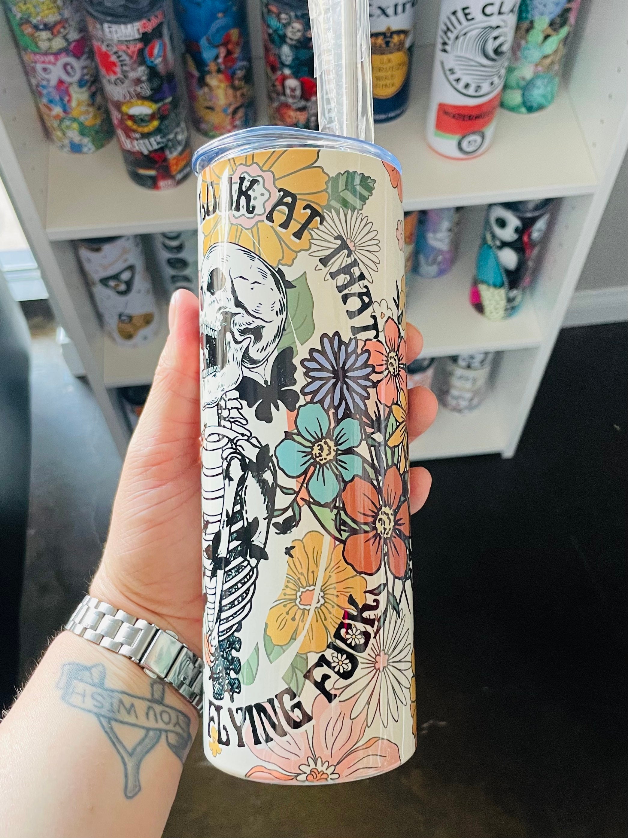 Last Flying Fk Skeleton Sublimation Skinny Tumbler - Etsy