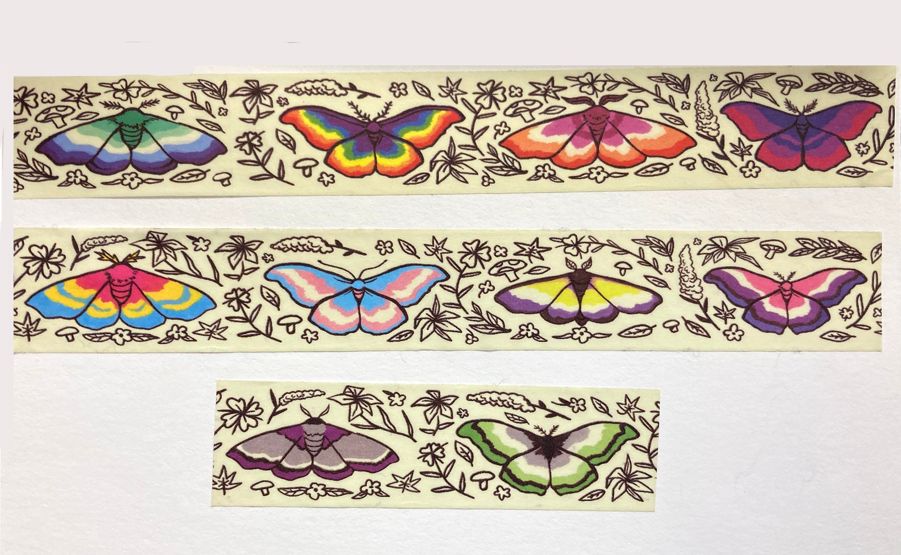 LGBT Pride Moth Washi Tape - Queer Gay Lesbian Bi Pan Trans Non-binary ...
