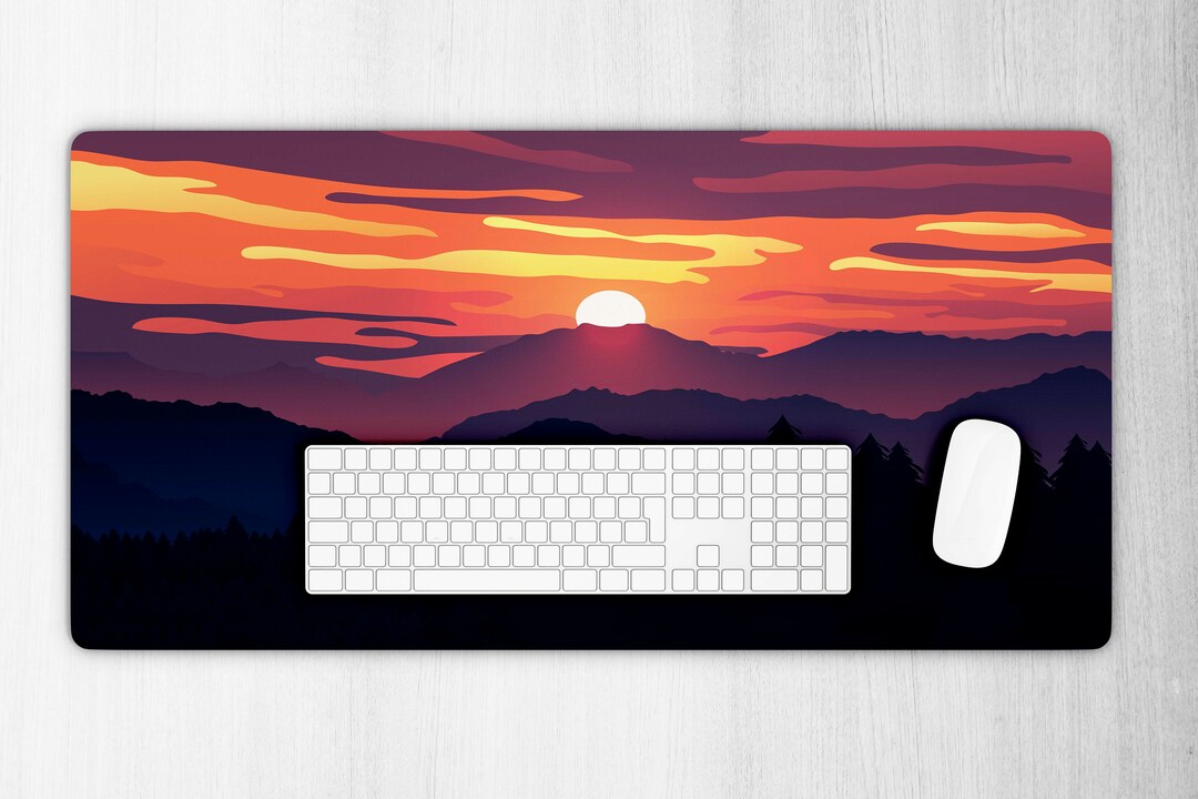 Sunset Desk Mat Mountain Desk Mat Desk Mat Cute Landscape - Etsy