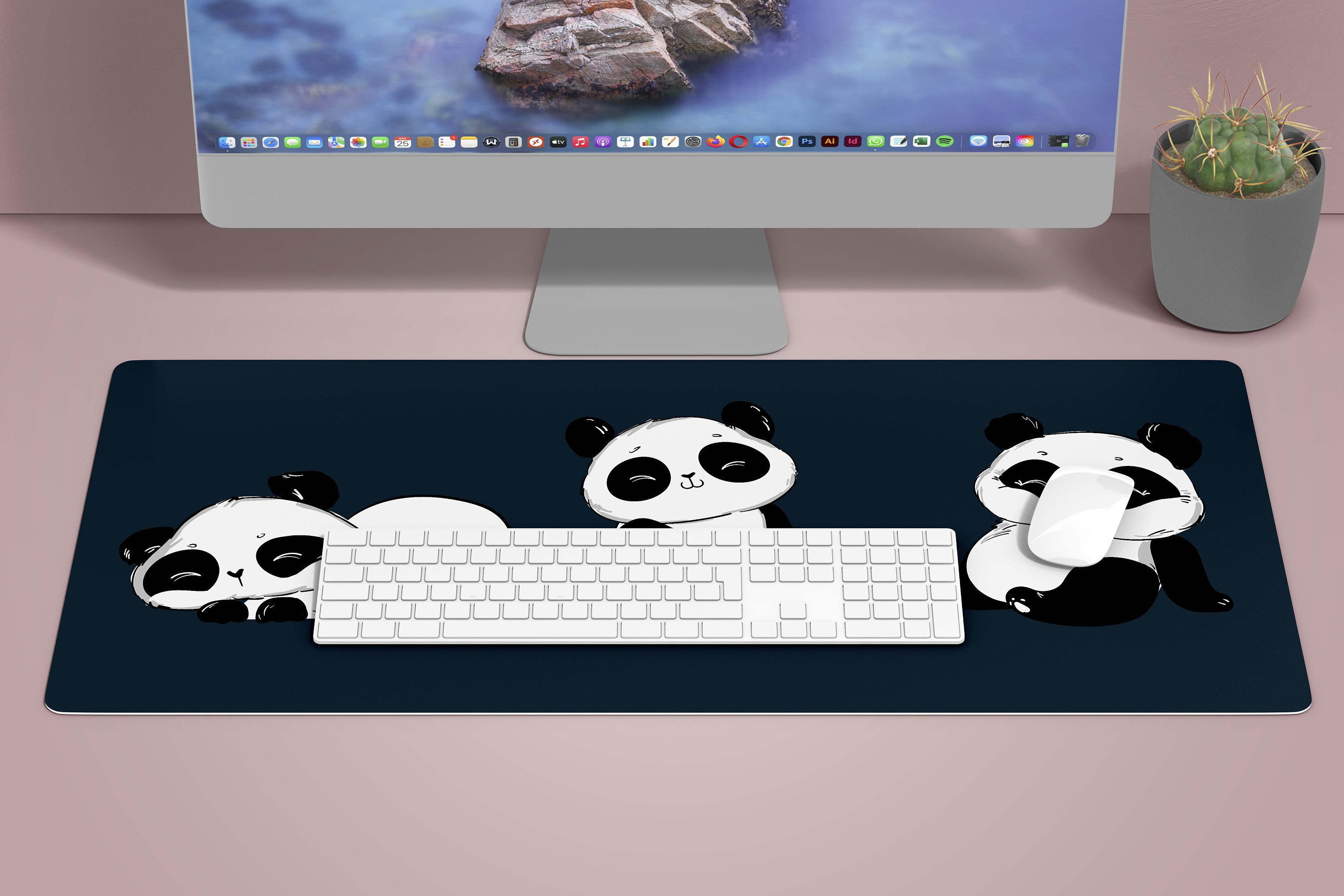Cute Panda Desk Mat Desk Mat Cute Panda Desk Mat Desk Mat - Etsy
