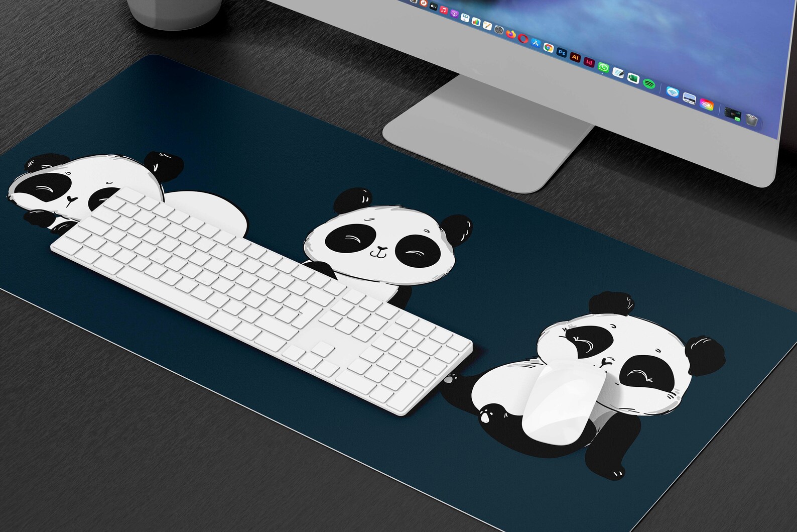 Cute Panda Desk Mat Desk Mat Cute Panda Desk Mat Desk Mat - Etsy