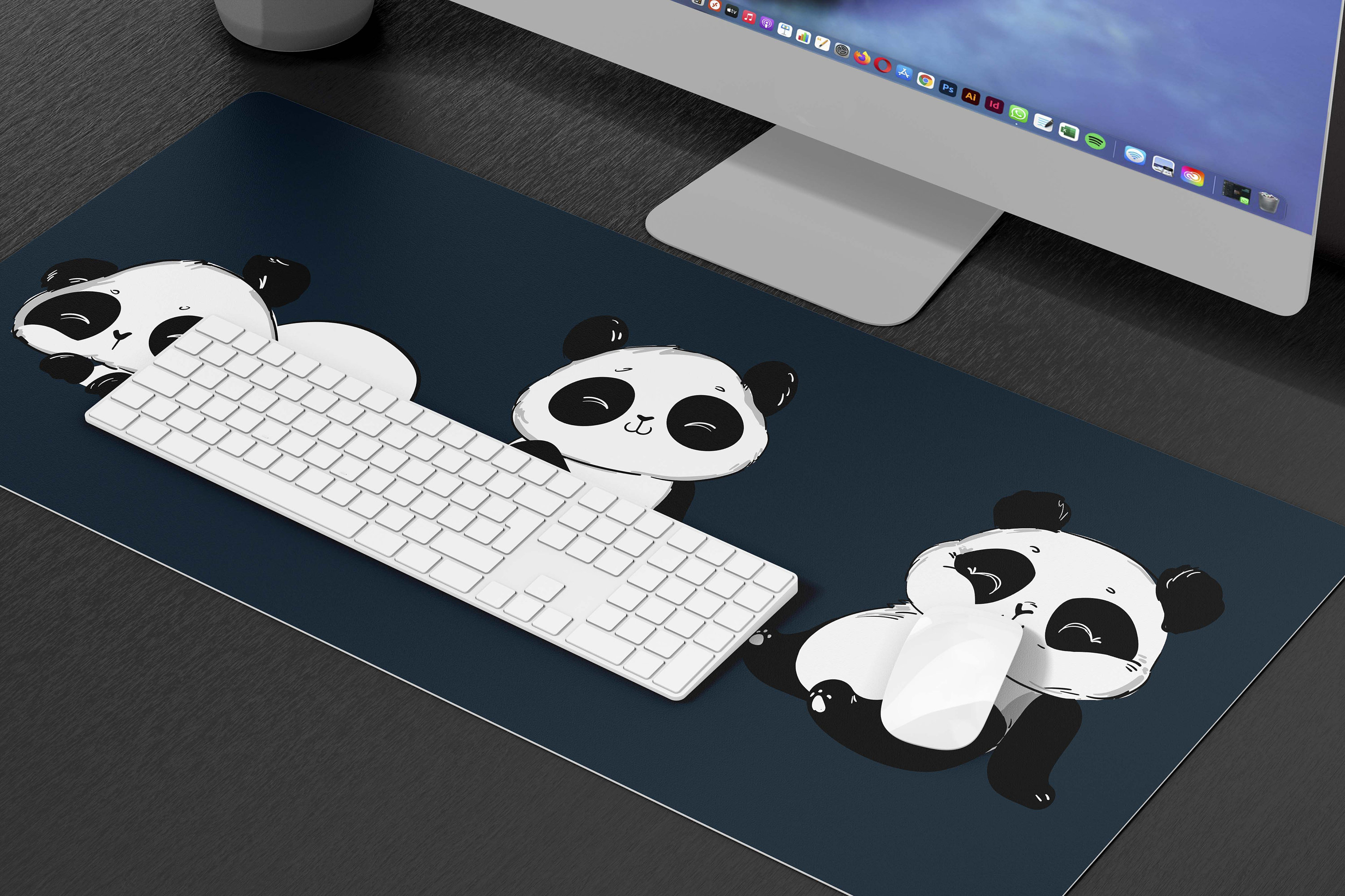 Cute Panda Desk Mat Desk Mat Cute Panda Desk Mat Desk Mat - Etsy