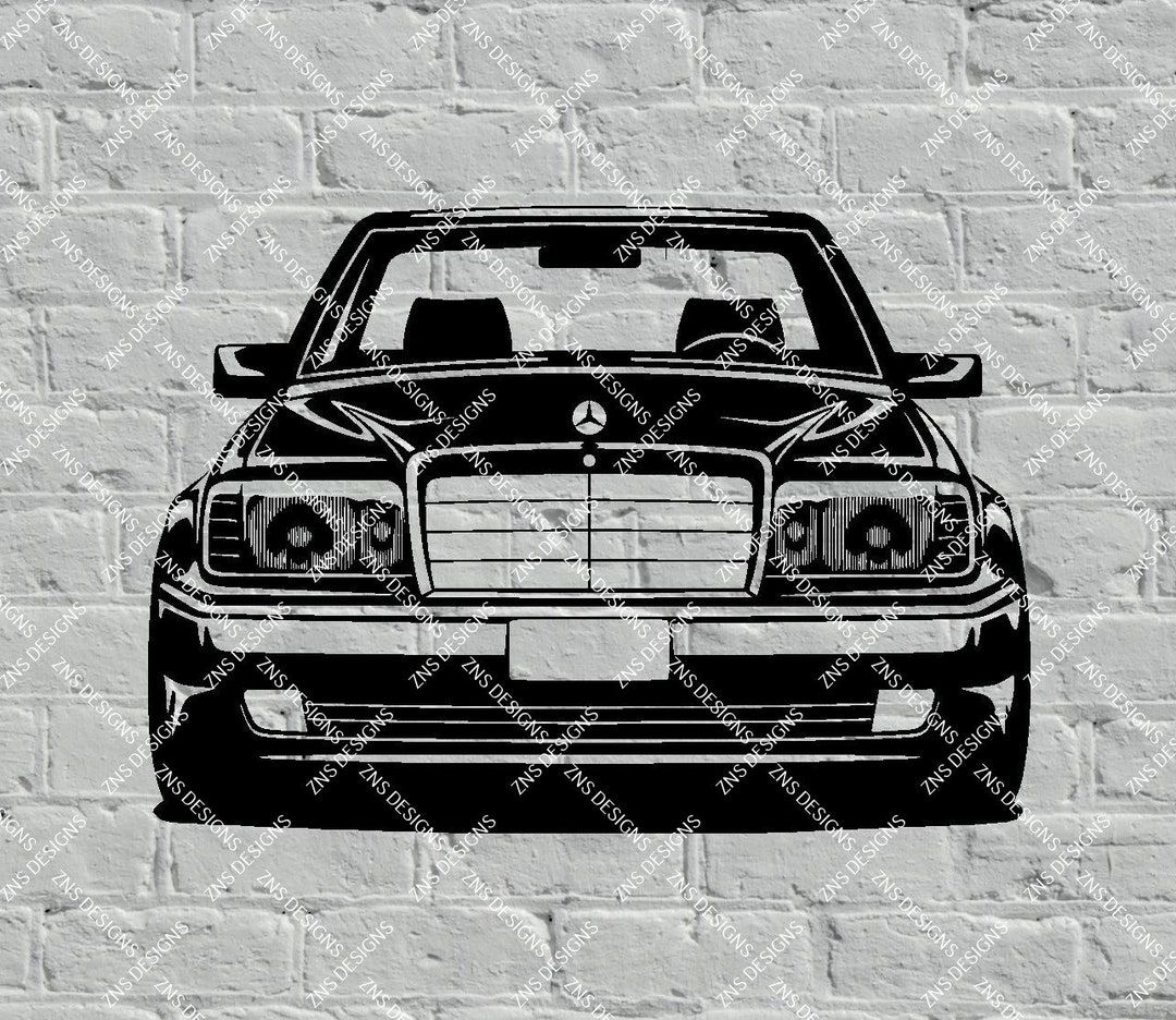 Mercedes-benz W124 DXF Svg Vector File for Laser Cut, Print, Vinyl ...