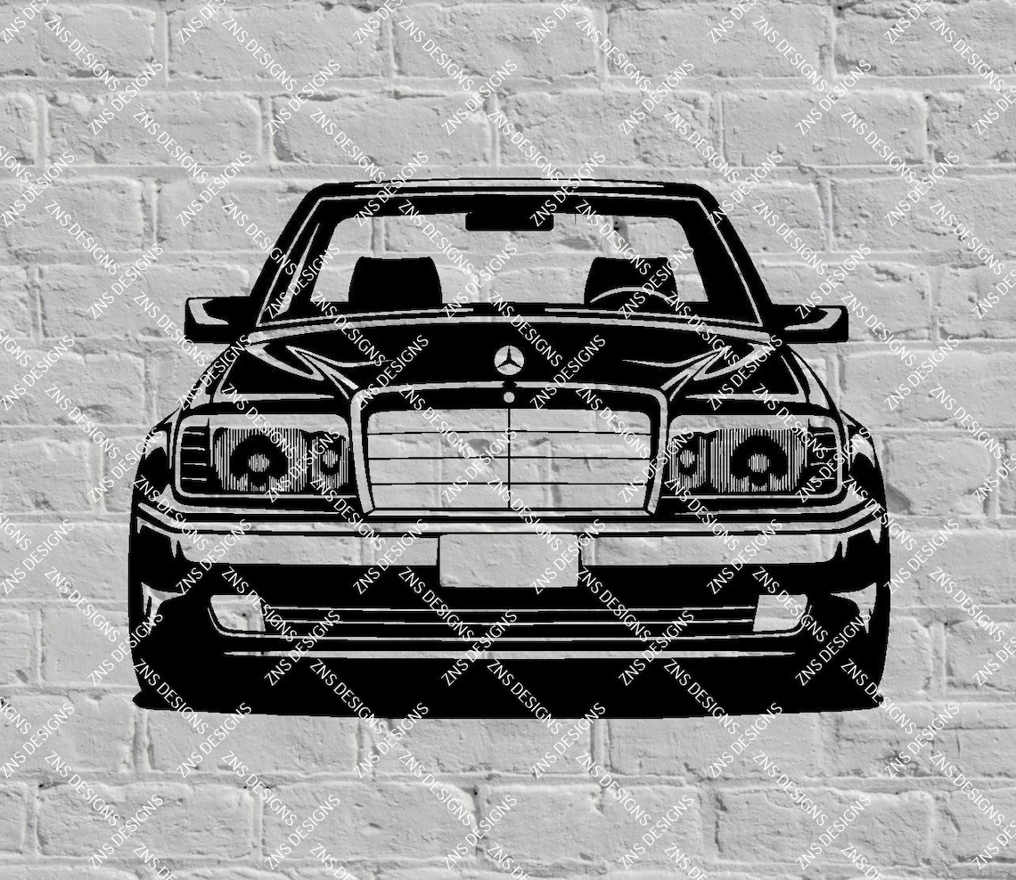 Mercedes-benz W124 DXF Svg Vector File for Laser Cut, Print, Vinyl ...