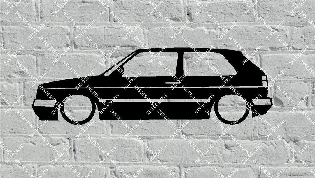 VW GOLF MK2 GTI Dxf Svg Cad File for Laser Cut, Print, Vinyl. - Etsy