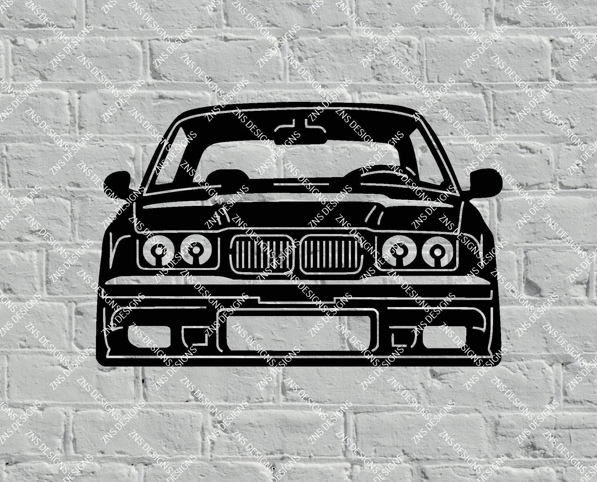 BMW M3 E36 DXF svg cad file for laser cut, print, vinyl. - Etsy Polska