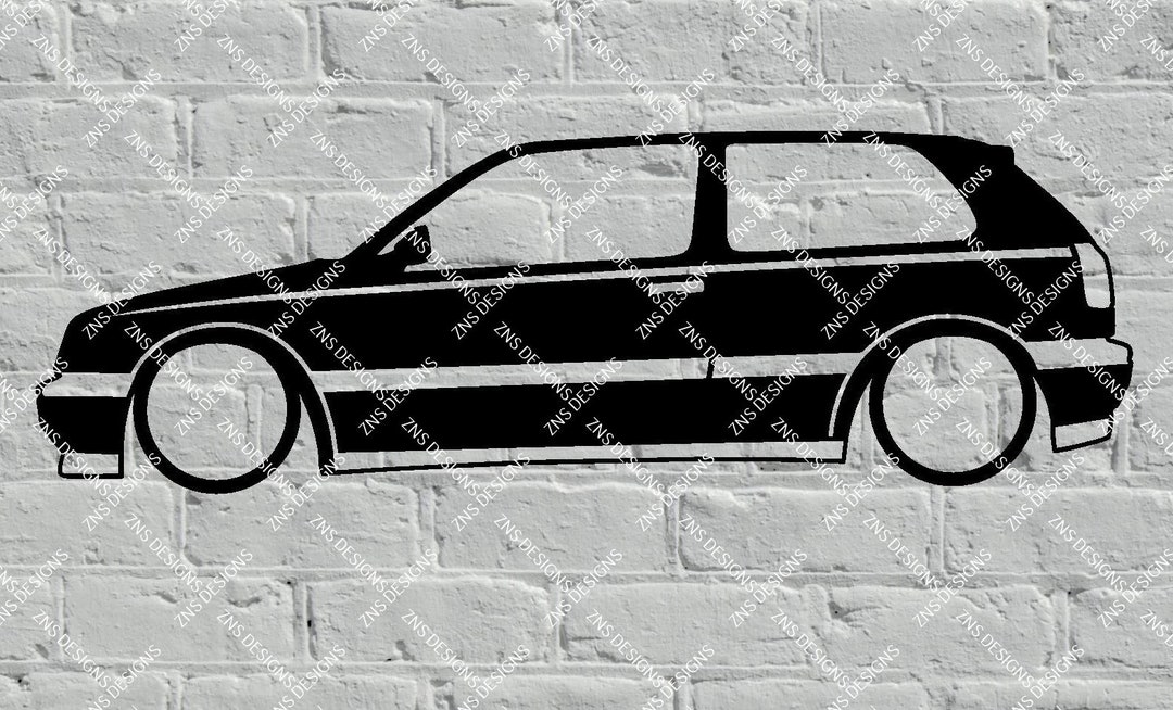 VW GOLF MK3 GTI Dxf Svg Vector File for Laser Cut, Print, Vinyl ...