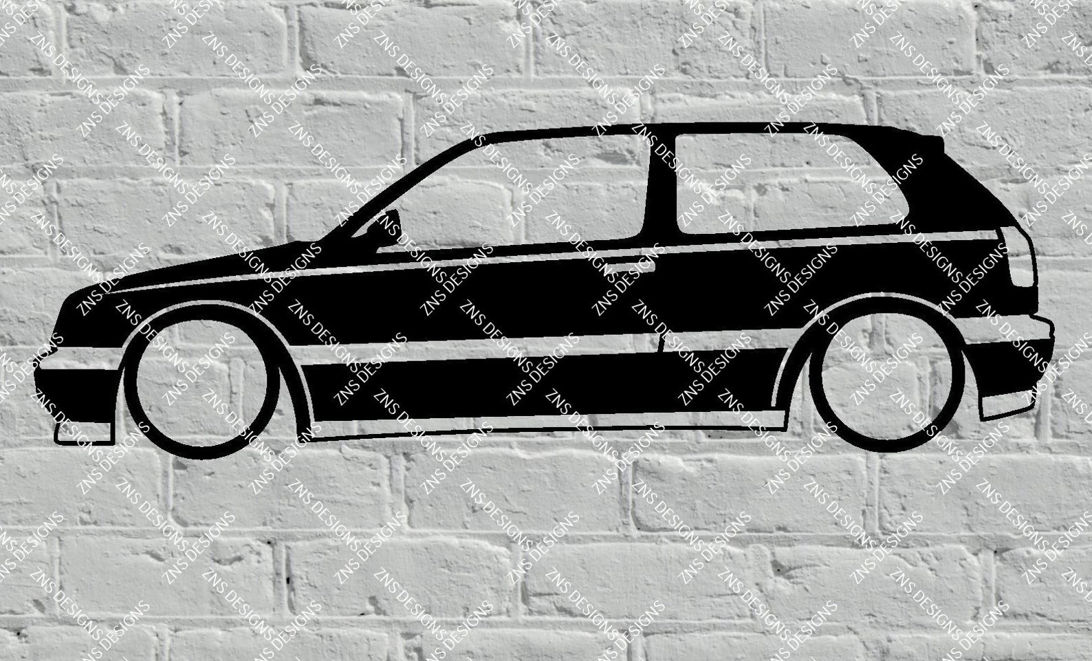 VW GOLF MK3 GTI Dxf Svg Vector File for Laser Cut, Print, Vinyl ...