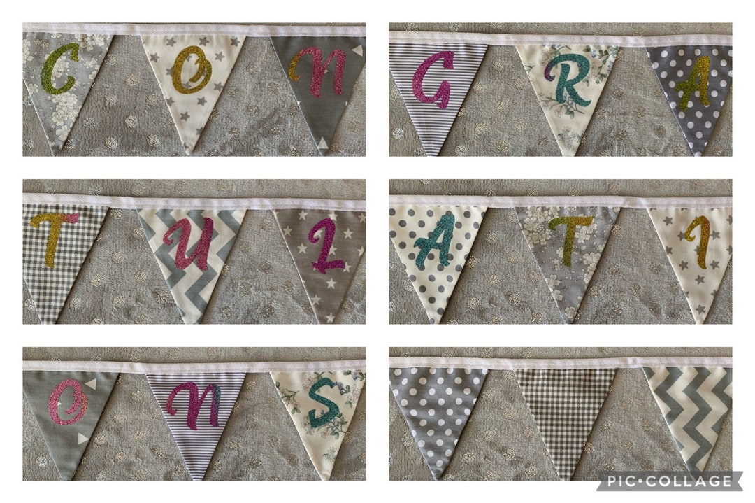 Congratulations Bunting Party Pack Over 60ft 101 Flags Grey Mix Double ...
