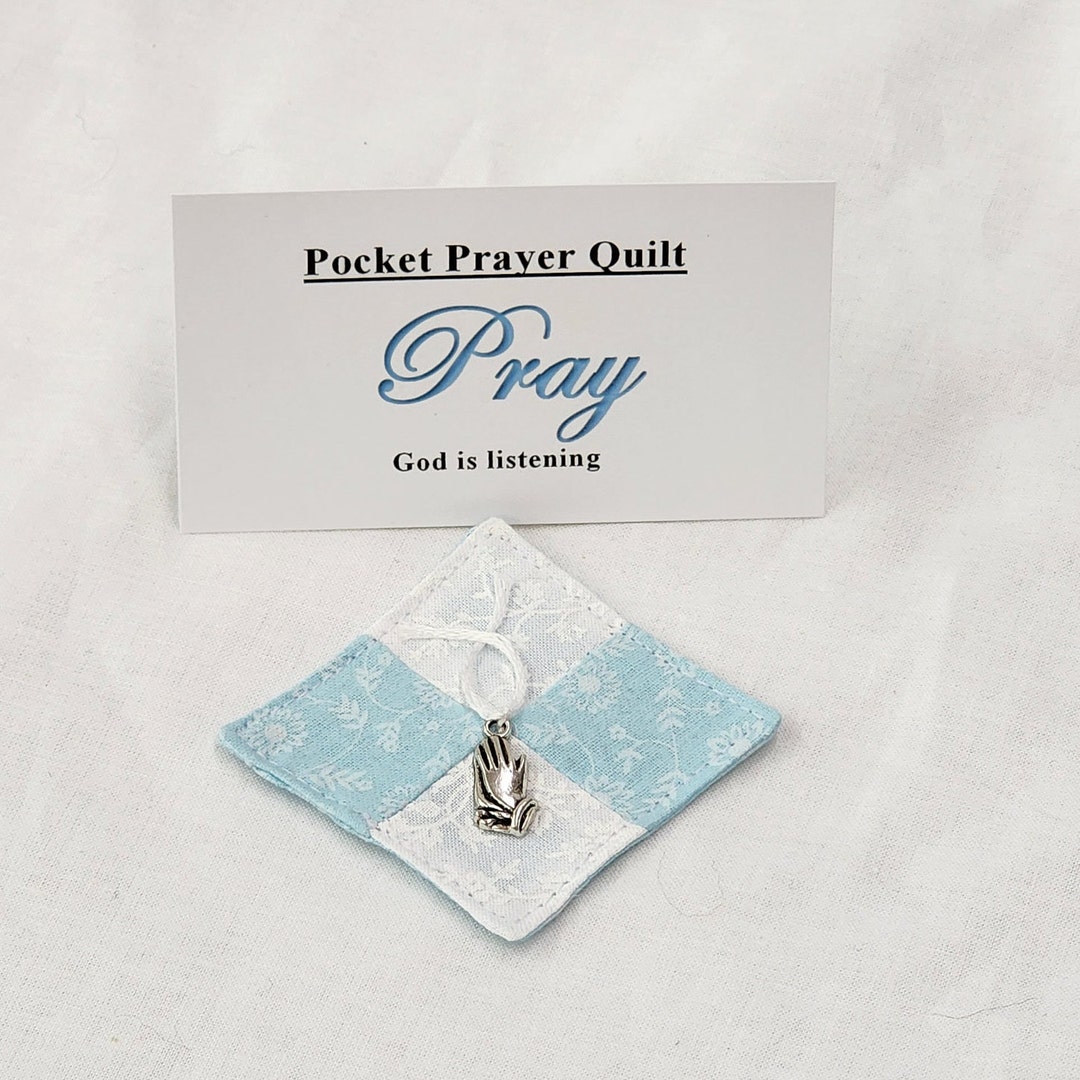 Just Pray Light Aqua Pocket Prayer Quilt - Etsy