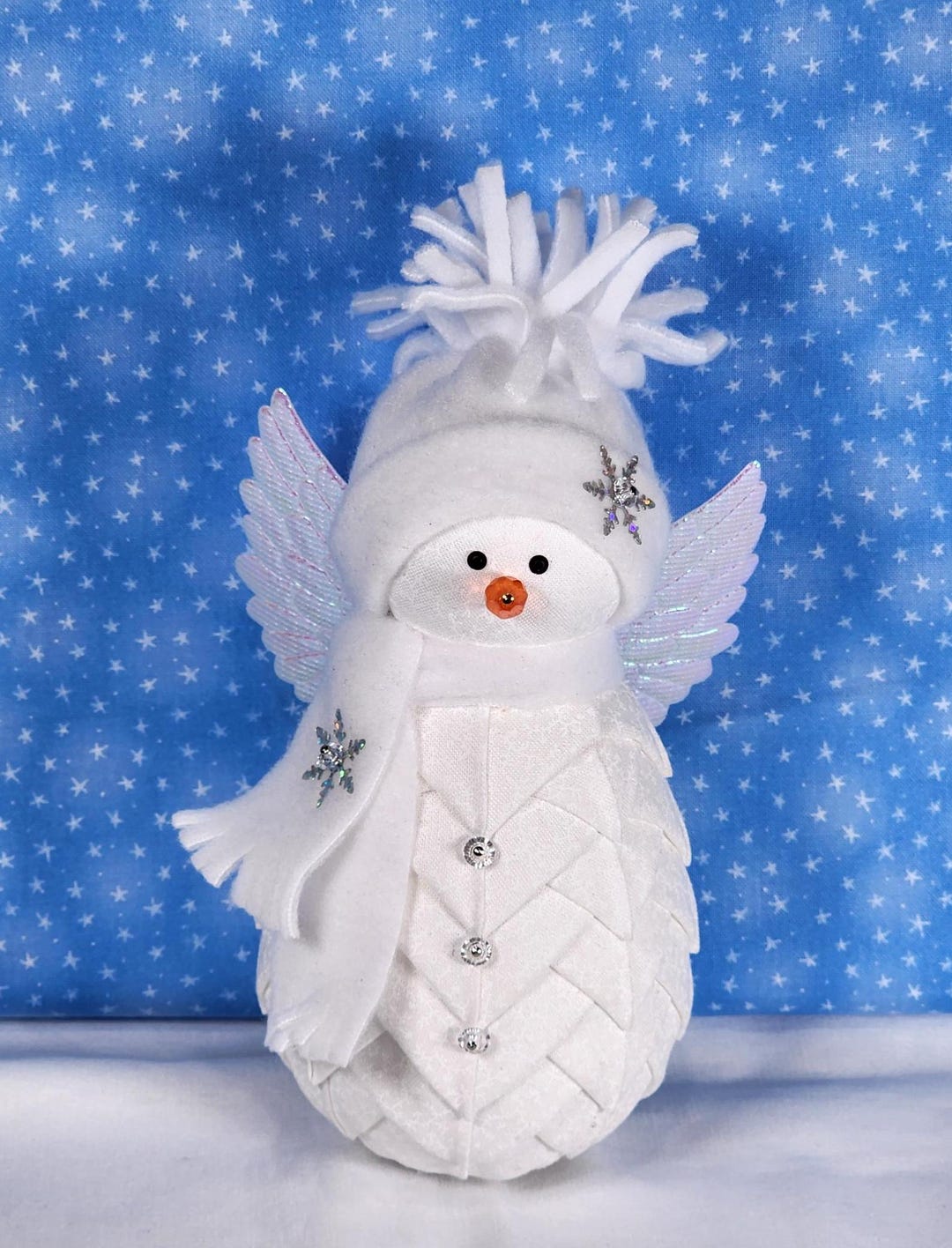 Snow Angel Handcrafted Quilted Ornament Sparkle - Etsy