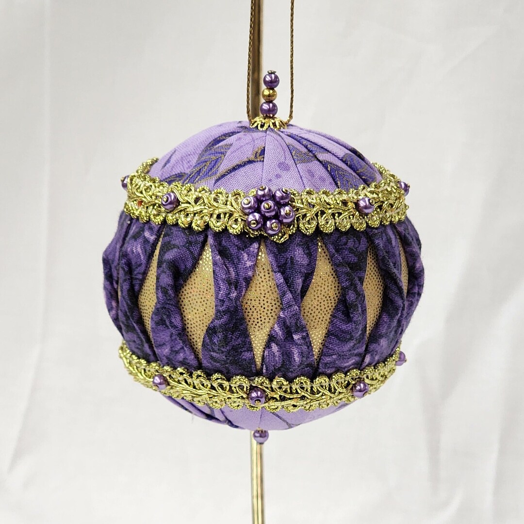 Purple and Gold Twirl Handcrafted Ornament - Etsy