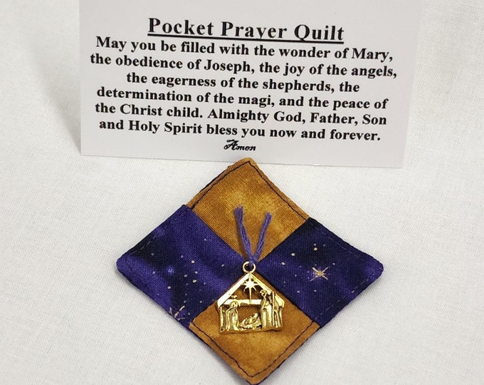 Christmas Purple and Gold Nativity Pocket Prayer Quilt - Etsy